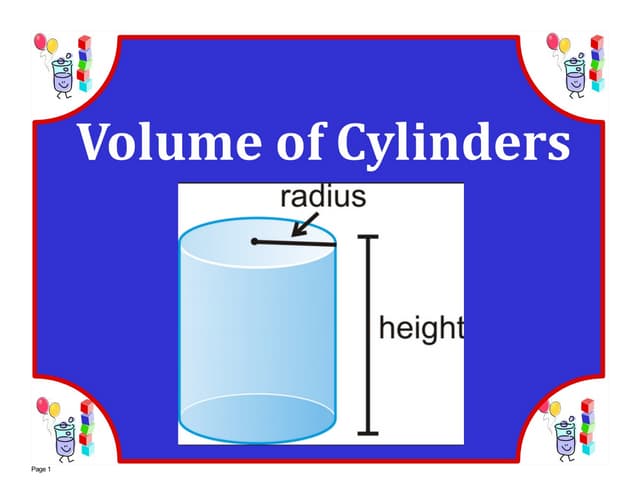 Volume of cylinders | PPTX
