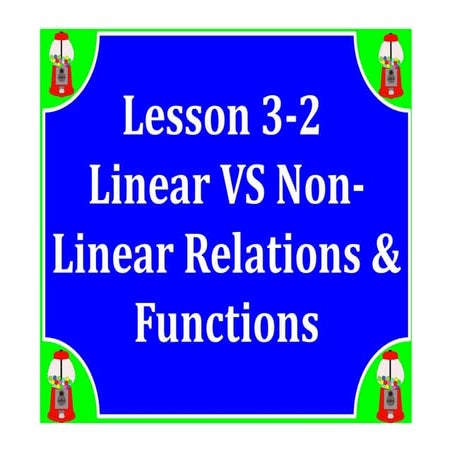 M8 lesson 3 2 linear & non-linear relations pdf | PDF