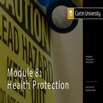 PUBH1000 Slides - Module 8: Health Protection | PDF