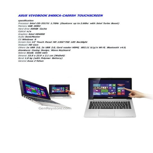 Asus vivobook s400_ca | DOCX | Computer Peripherals | Computing