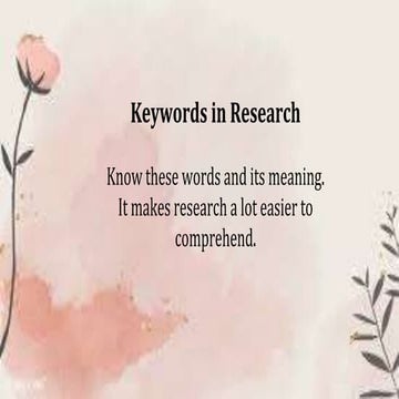 Keywords in Research | PPTX
