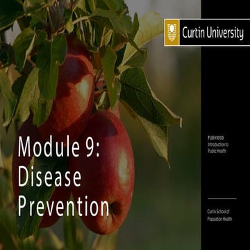 PUBH1000 Slides - Module 9: Disease Prevention | PDF