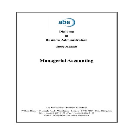 Managerial Accouning | PDF