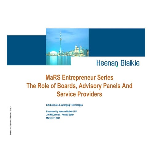 Entrepreneurship 101: The Role of Boards, Advisory Panels, and Service ...