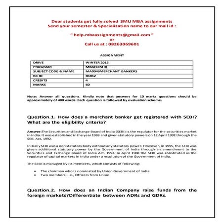 Mb0045 financial management | DOCX