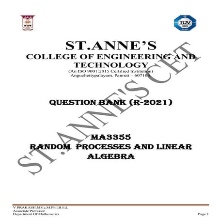 MA3355-RANDOM PROCESSES AND LINEAR ALGEBRA-739353433-ECE-MA3355(RPLA ...