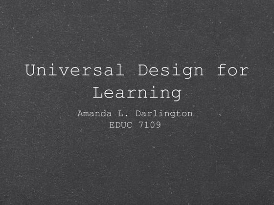 Universal design-for-learning | PPTX