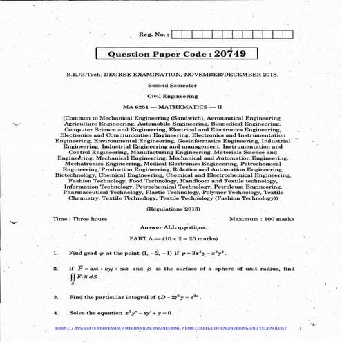 Ma6251 MATHEMATICS III | PDF