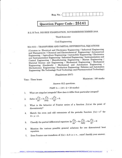 Engineering Mathematics 2 questions & answers | PDF