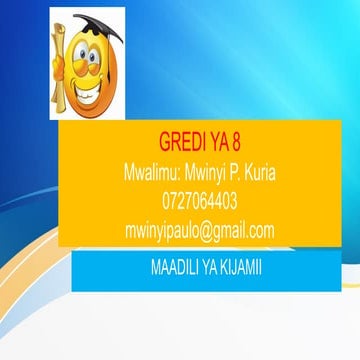 MAADILI YA KIJAMII NA MWALIMU PAUL KURIA | PPTX