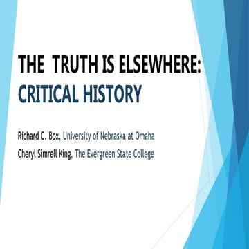 The truth is elsewhere: Critical History | PPTX