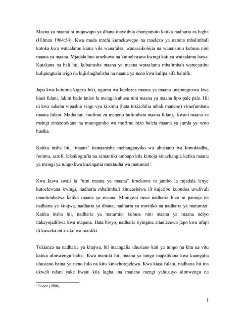 Lahaja za kiswahili kwa ujumla | PDF