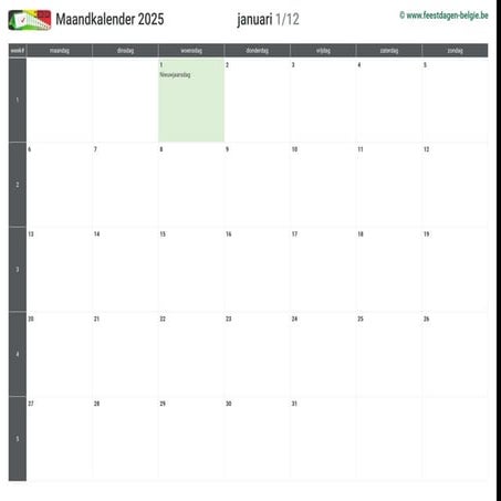 Verlengde Weekends Belgie - Exacte datums op kalender | PDF