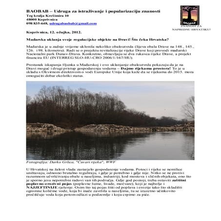 Mađarska uklanja svoje regulacijske objekte na Dravi! Što čeka Hrvatska? | PDF