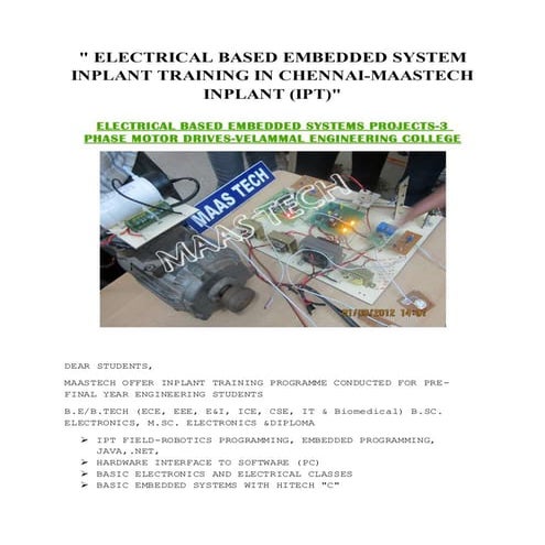 ELECTRICAL BASED EMBEDDED SYSTEM PROJECTS | DOCX