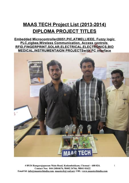 Latest Electrical Mini Projects For EEE Students | PPTX