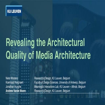 Revealing the Architectural Quality of Media Architecture | PDF | Web ...