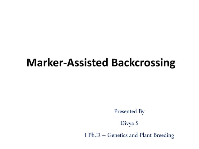 Backcross Breeding Method | PPTX