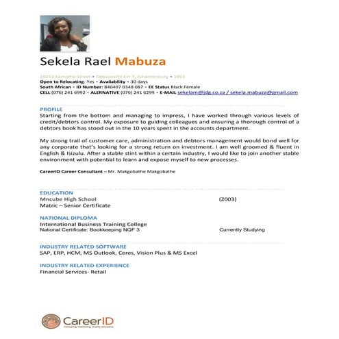 Cv Second Office 97 2003 | DOC