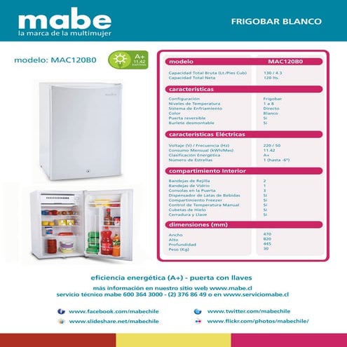 Frigobar Mabe Mac120b0 Pdf