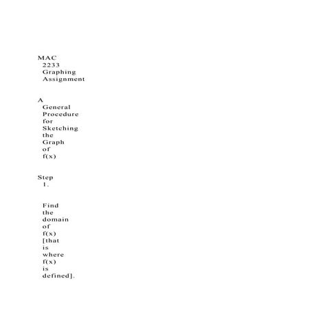 MAC 2233 Graphing Assignment A General P.docx
