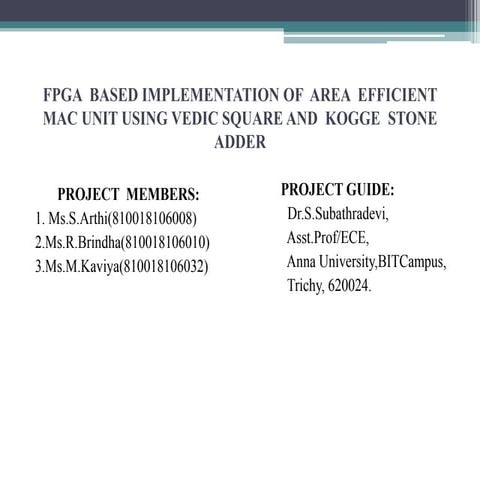 Modified Architecture Of Mac Using Vlsi Technology In Verilog 2nd 5838