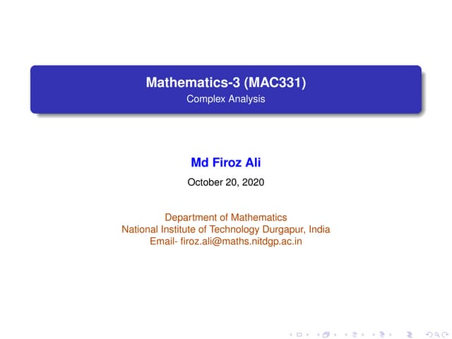 Complex analysis | PPTX