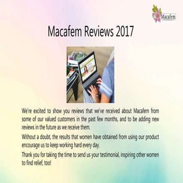 Macafem reviews 2017 | PPT