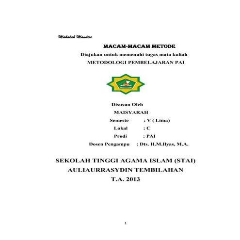 Metode pembelajaran | PDF