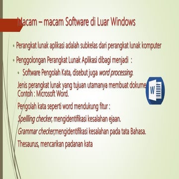Macam macam software di luar windows | PPT