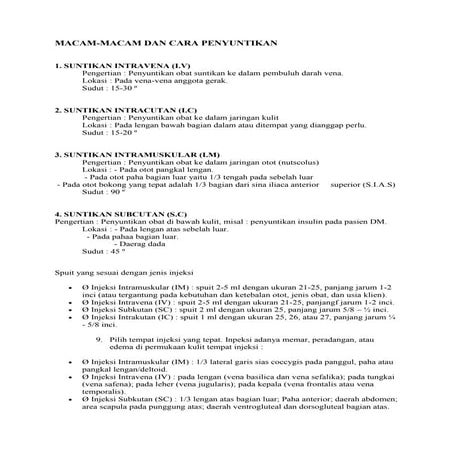 Jenis spuit dan ukurannya | PDF