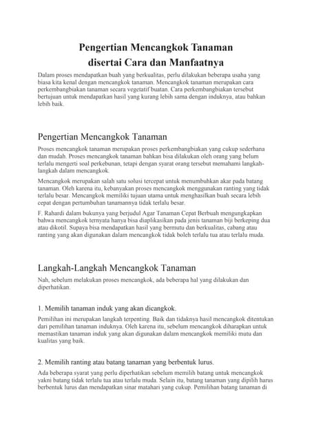 Pengertian Mencangkok Tanaman pohon mangga | PPT