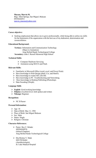 jaypee_resume | DOCX | Education