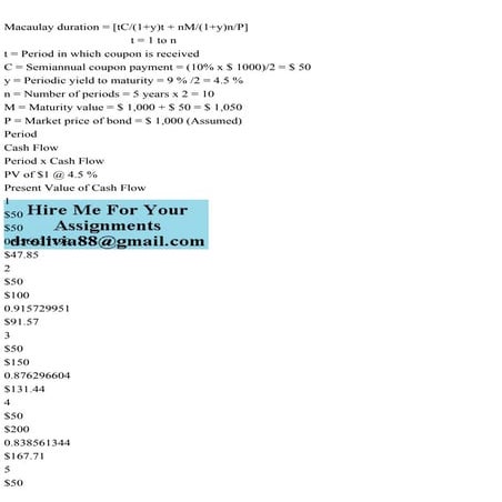 Macaulay duration = [tC(1+y)t + nM(1+y)nP] .pdf