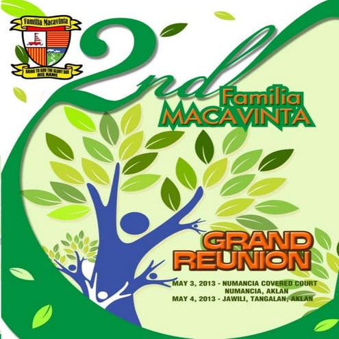 2nd Familia Macavinta Grand Reunion Souvenir Program | PDF