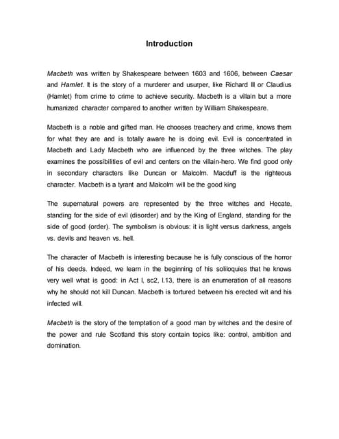 Macbeth introduction | PPT | Roleplaying Games | Games and Puzzles