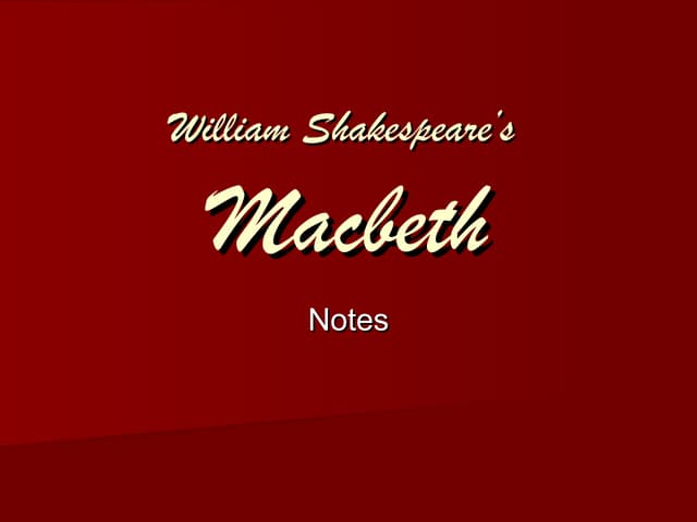 Macbeth Act 2 Notes Teacher | PPT