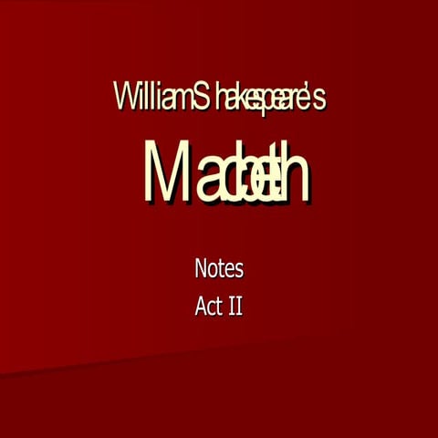 Macbeth Act 2 Notes Teacher | PPT