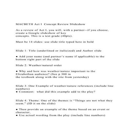 MACBETH Act I Concept Review Slideshow As a review of .docx