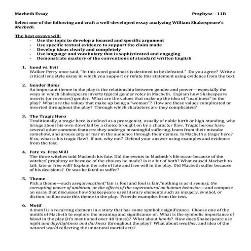 Macbeth essay | DOCX