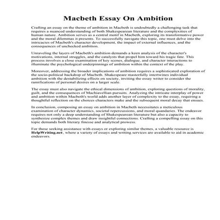 Macbeth Essay On Ambition.pdf