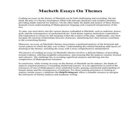 Macbeth Essays On Themes.pdf