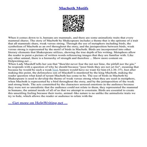 Macbeth Motifs | PDF