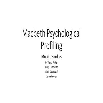 Macbeth psychological profiling- mood disorders | PPTX | Mental Health ...