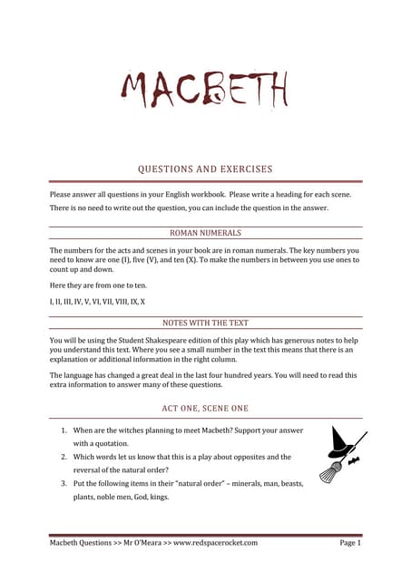 Macbeth Key Vocabulary | PDF