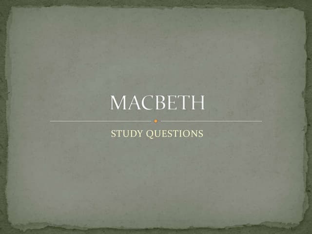 Macbeth Key Vocabulary | PDF