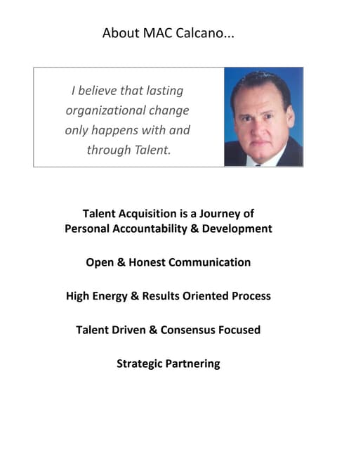 Mauro Calcano, Human resources specialist at Calisa assocaites