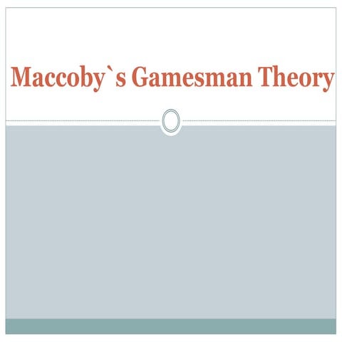 Maccoby`s gamesman theory | PPTX