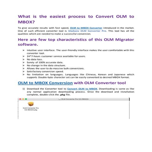 Convert Mac OLM to MBOX | DOCX | Computer Software and Applications ...