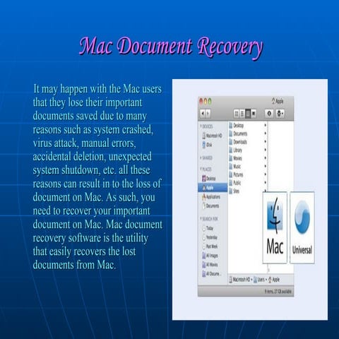 Mac document recovery | PPT
